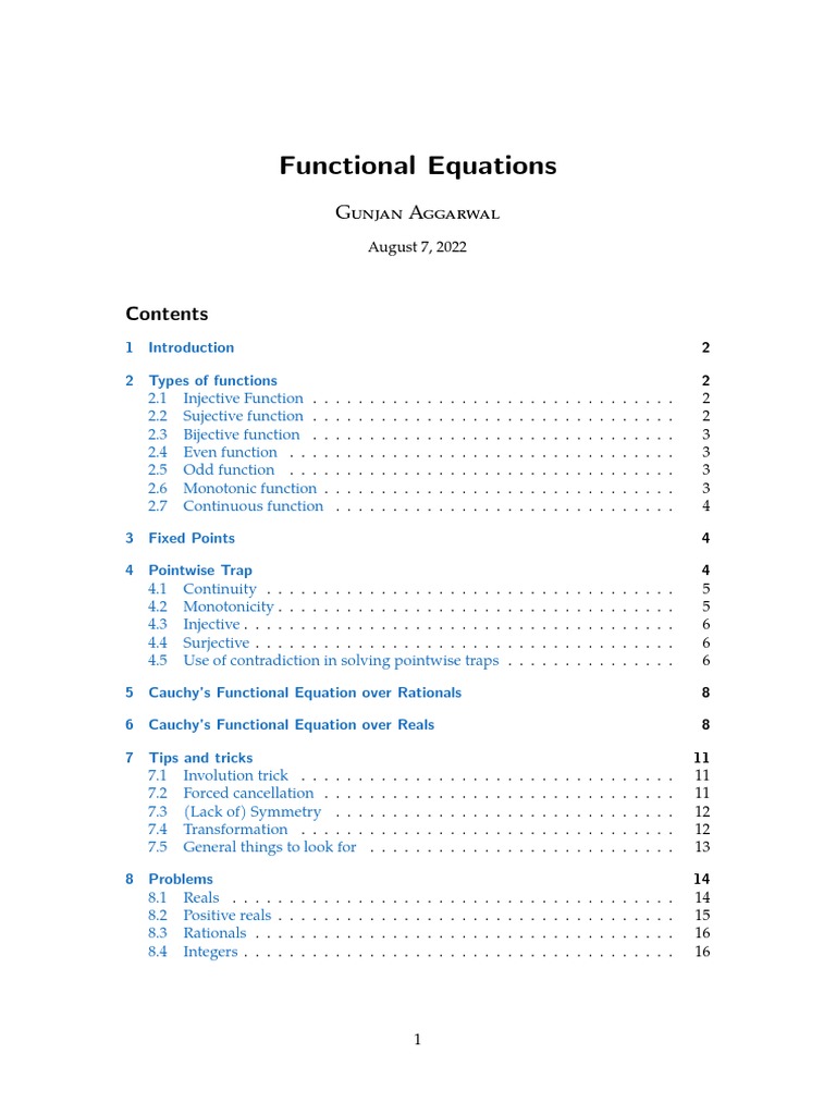Functional Equations Handout 2 | PDF | Function (Mathematics) | Set ...