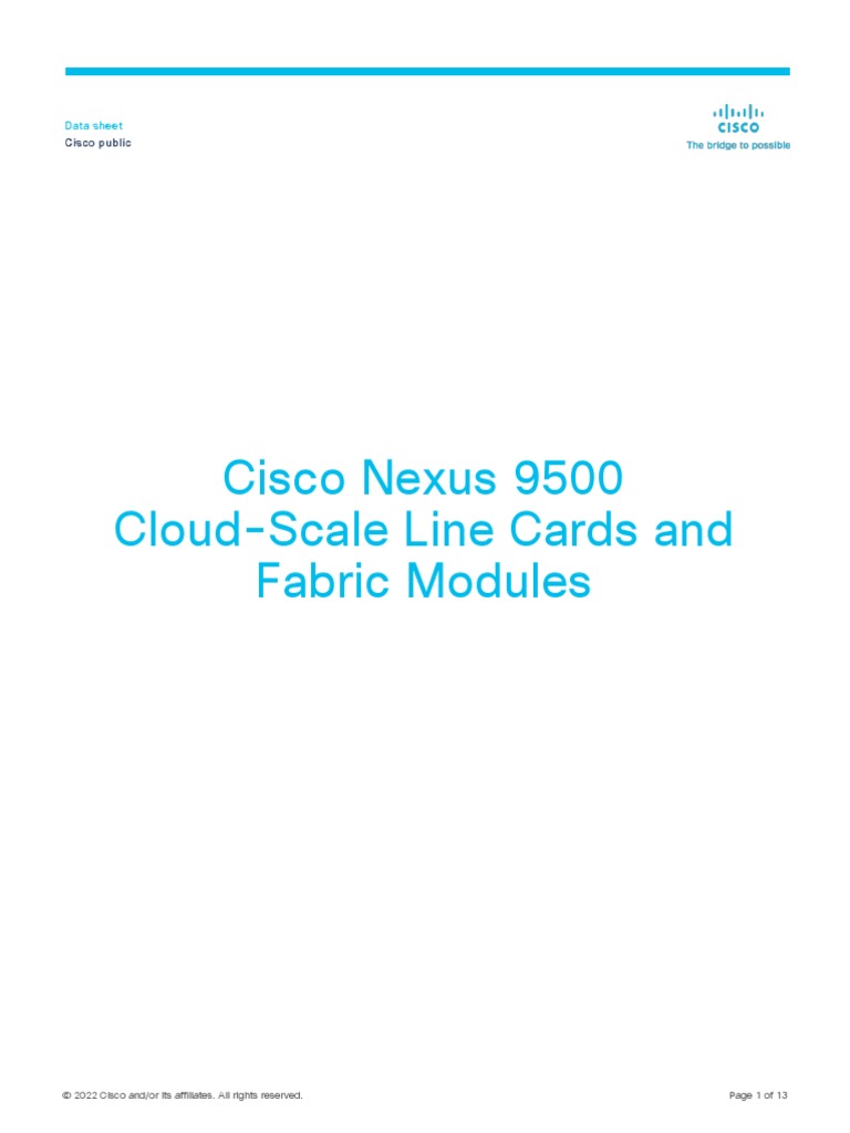 Cisco Nexus 9500 Cloud-Scale Line Cards and Fabric Modules Data Sheet ...