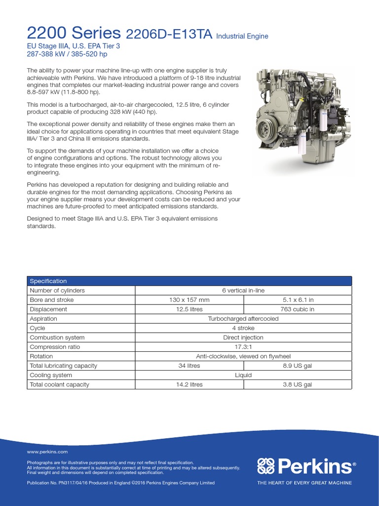 2200 Series: 2206D-E13TA | PDF | Horsepower | Engines
