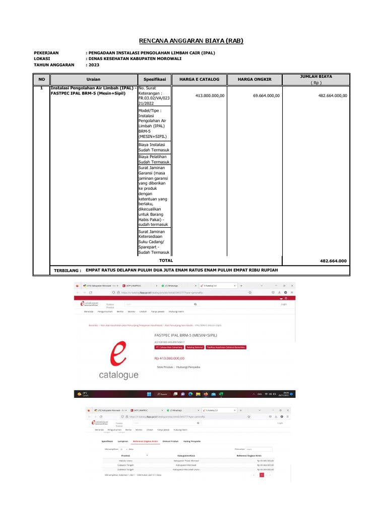 RAB PRASARANA PUSKESMAS Perbaikan (IPAL) | PDF