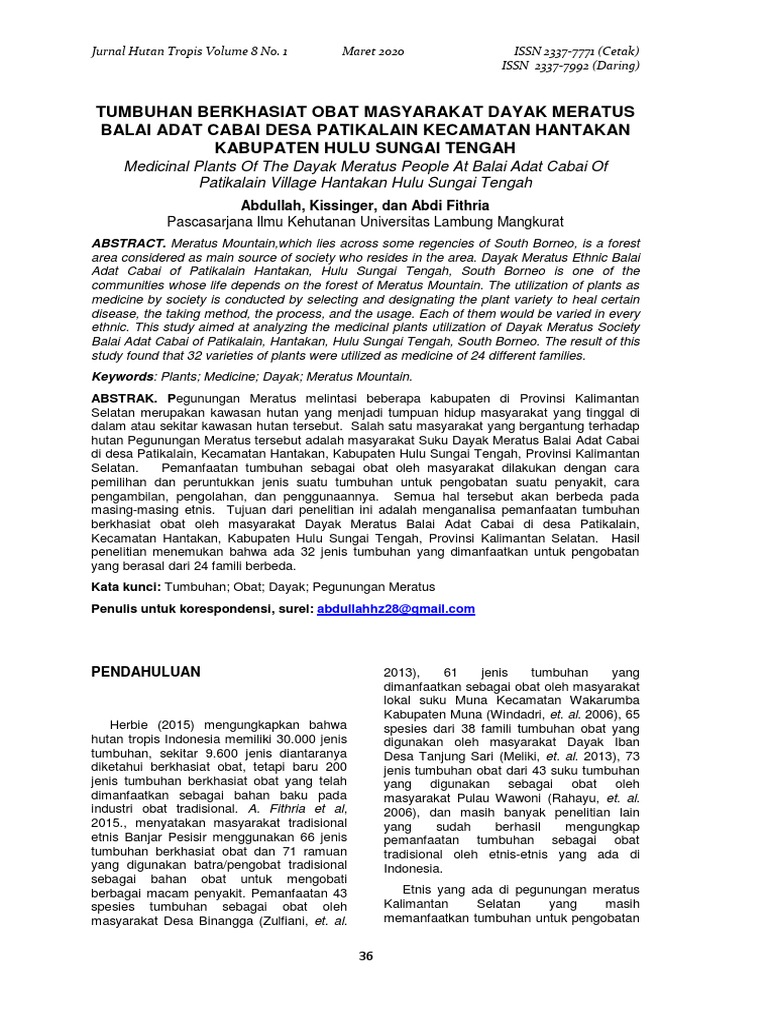 34-2020-8156-19642-1-SM Tumbuhan Obat-ABDULLAH-KISSINGER-ABDI | PDF
