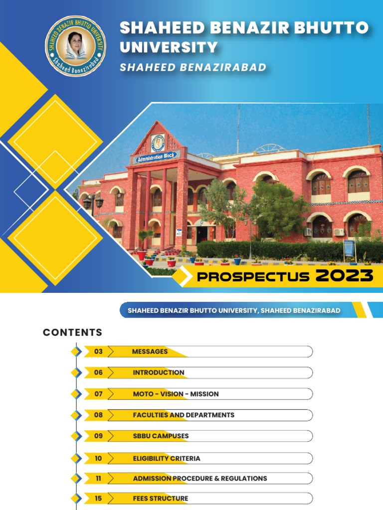 SBBU Prospectus 2023 Overview | PDF | Career & Growth | Social Science