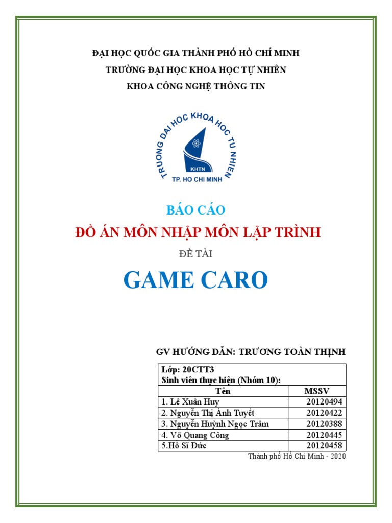Đồ án Game Caro C++ Console | PDF | Games & Activities