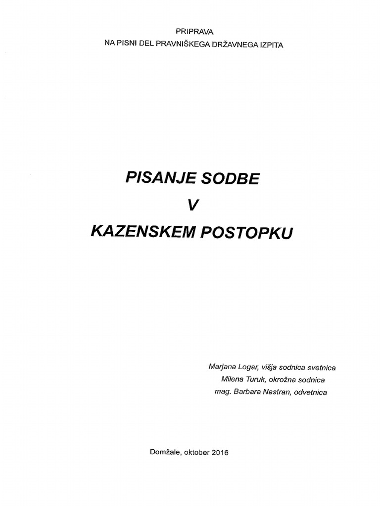 Skripta Pisanje Kazenske Sodbe | PDF