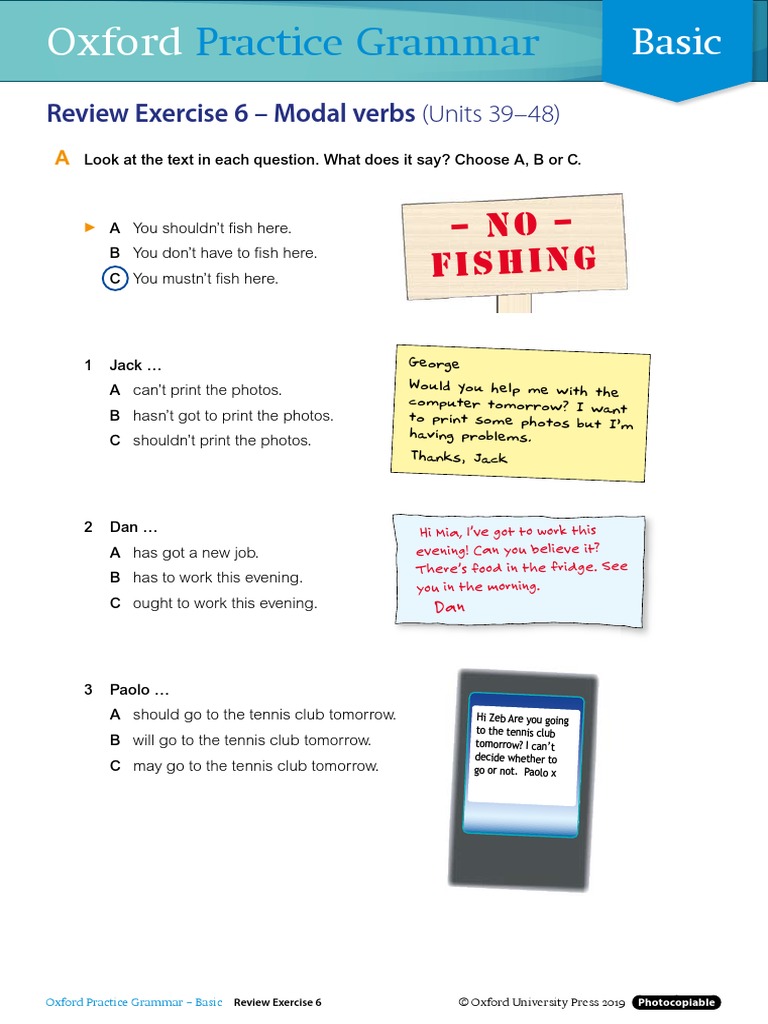 Review Exercise 6 Modal Verbs | PDF