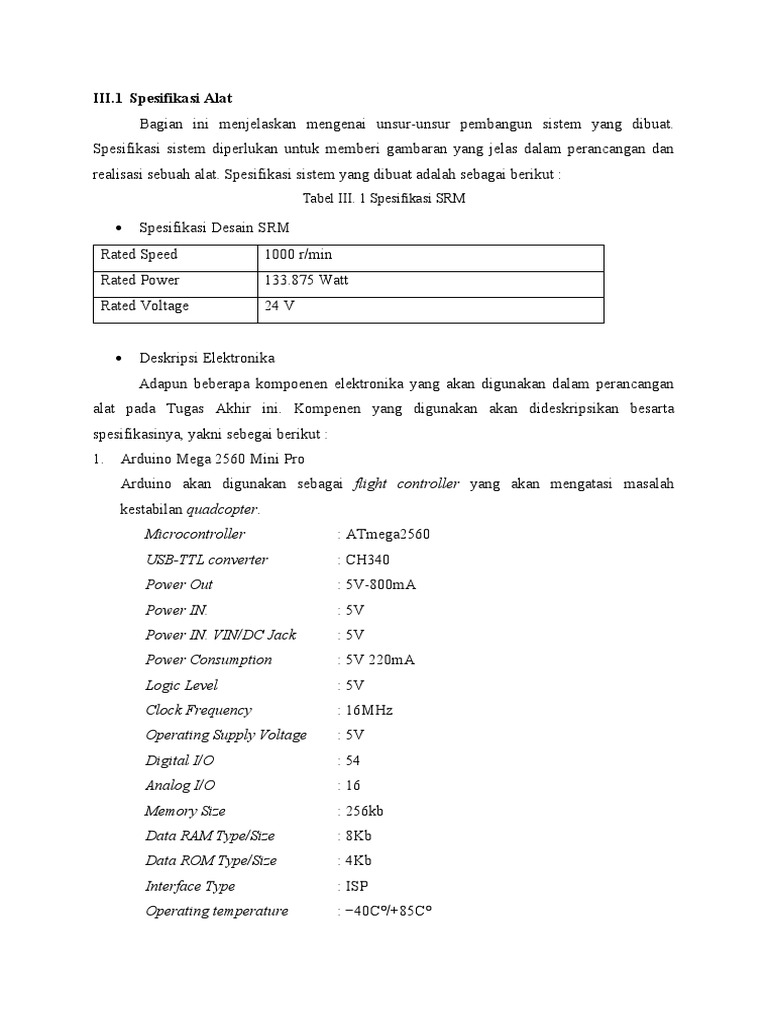 Spesifikasi Alat | PDF