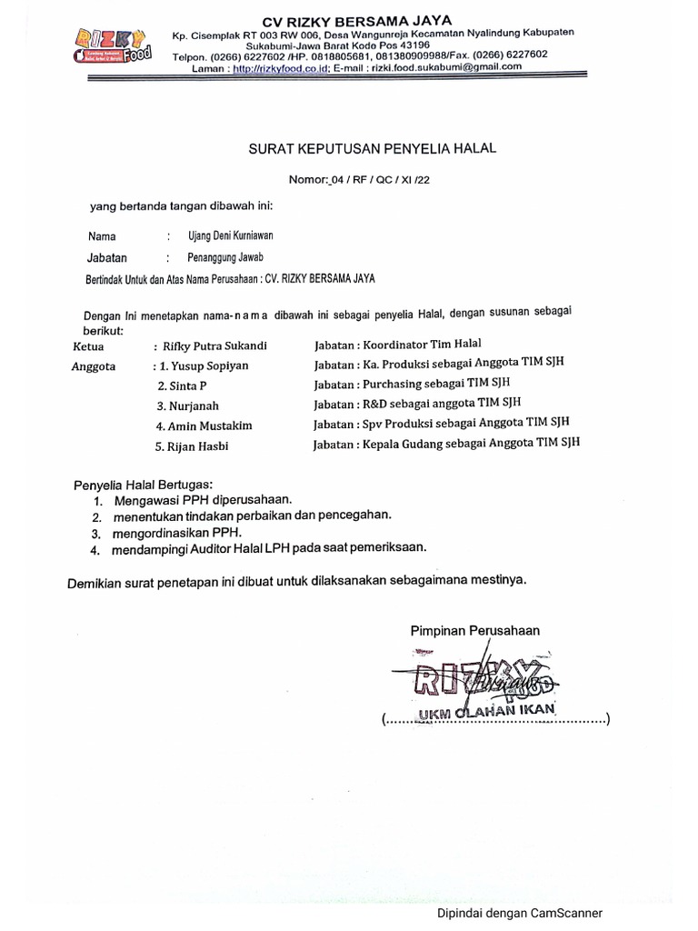 SK. Penyelia Halal | PDF