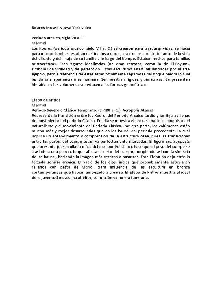 Kouros | PDF | Ciencias sociales