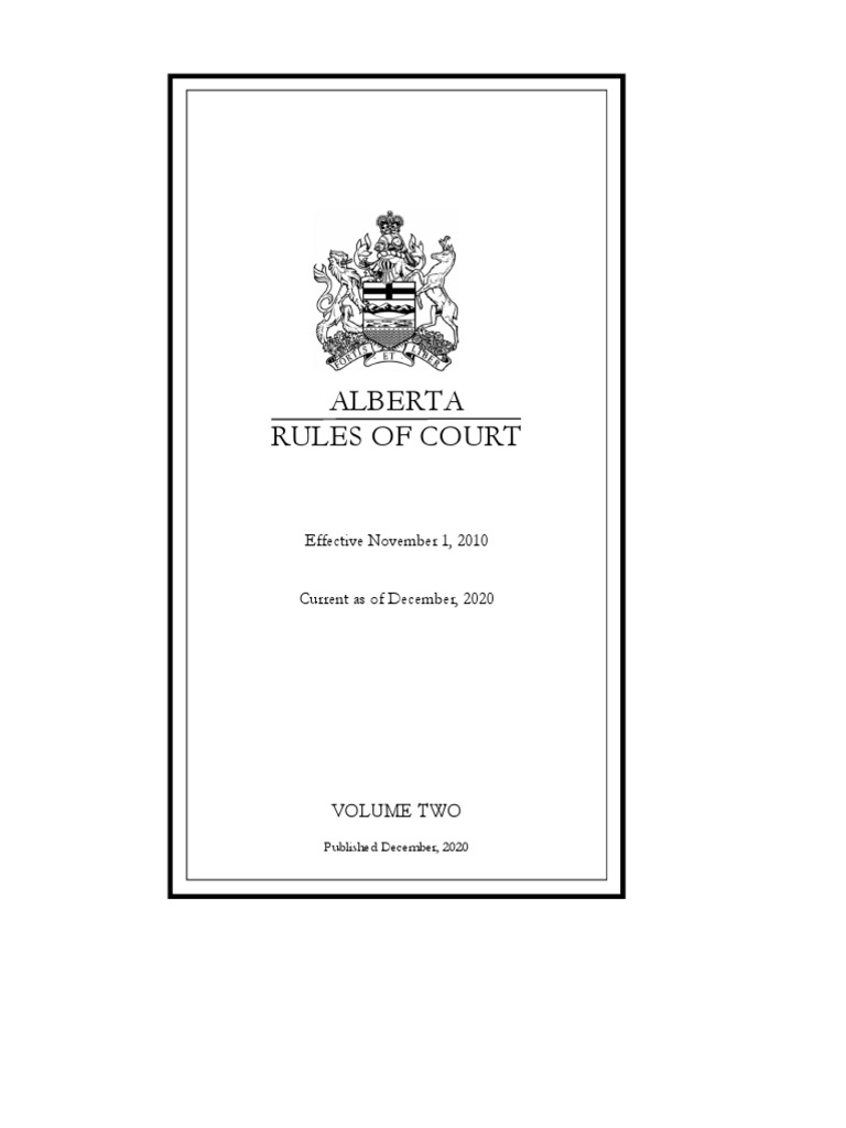 Alberta Rules of Court | PDF