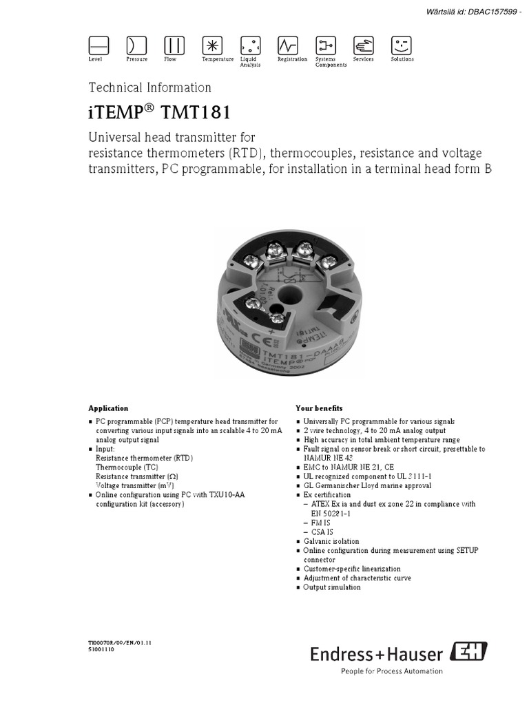EH Itemp | PDF | Thermocouple | Electrical Engineering