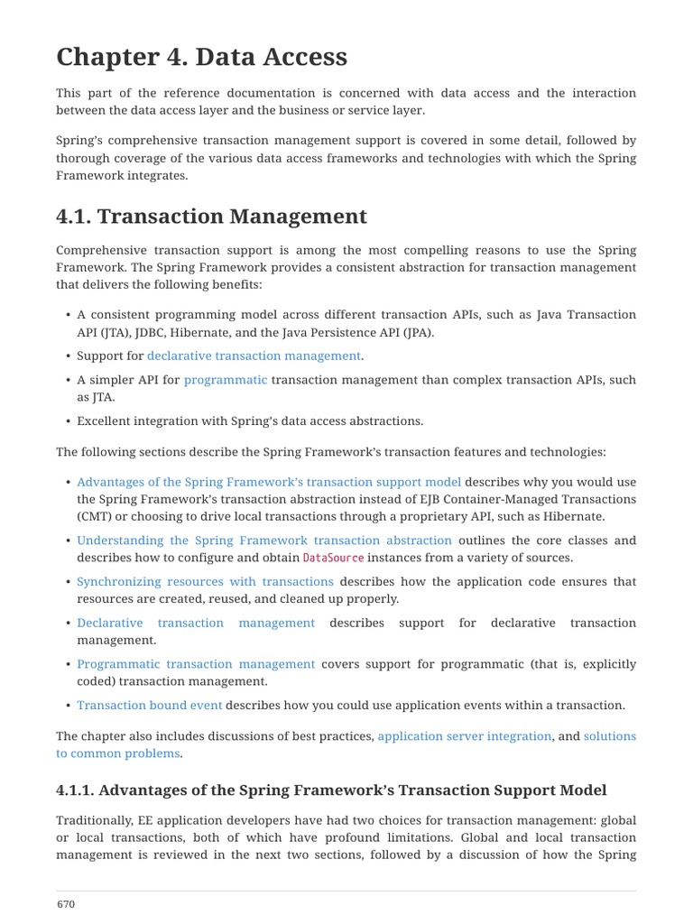 Spring-Framework - Optimize - Chapter 4. Data Access | PDF