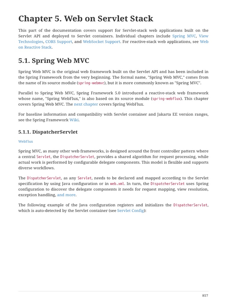 Spring-Framework - Optimize - Chapter 5. Web On Servlet Stac | PDF | Spring Framework | Http Cookie
