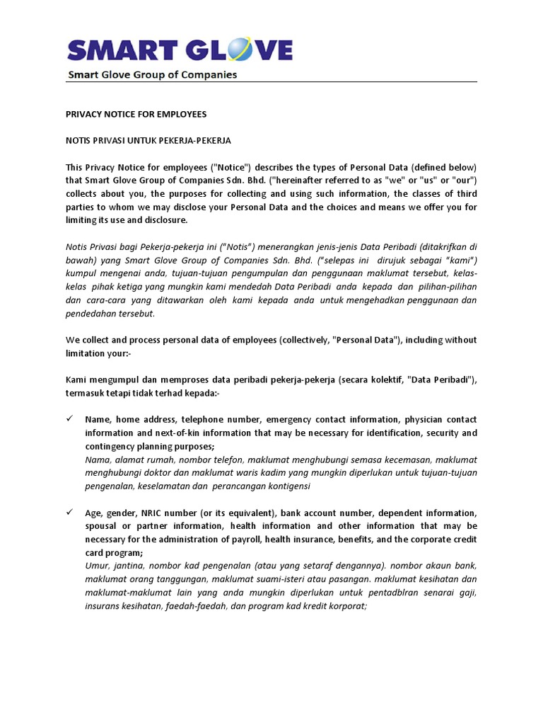 Privacy Notice For Employees | PDF