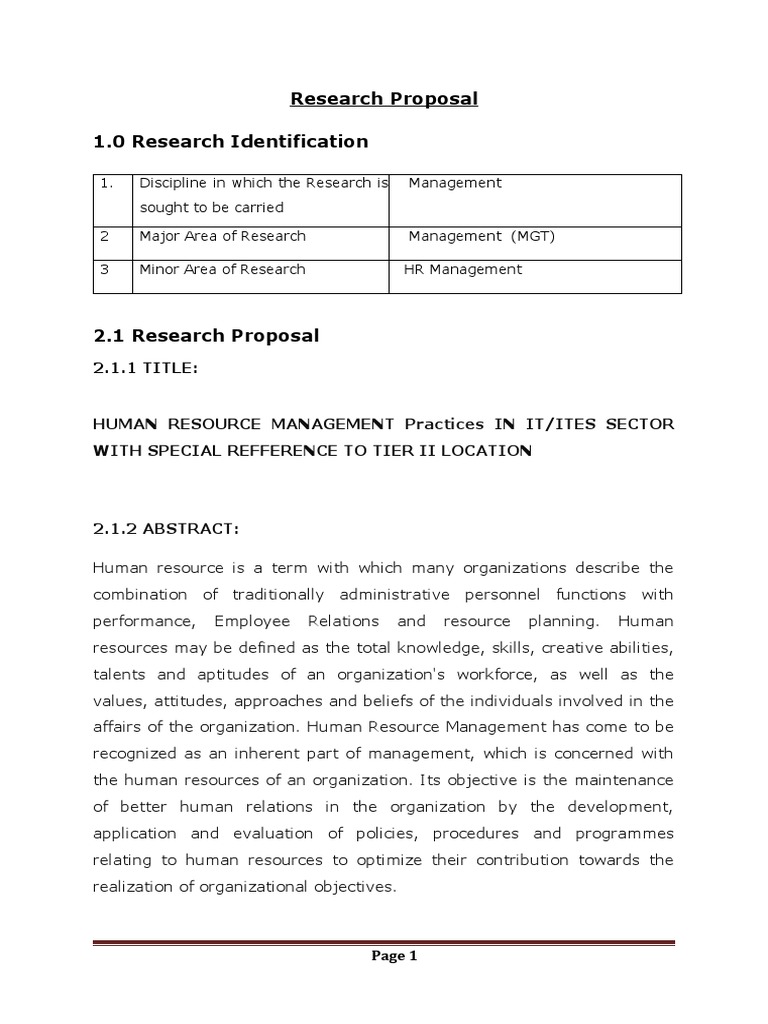 Proposed HRM Thesis | PDF | Human Resource Management | Human Resources
