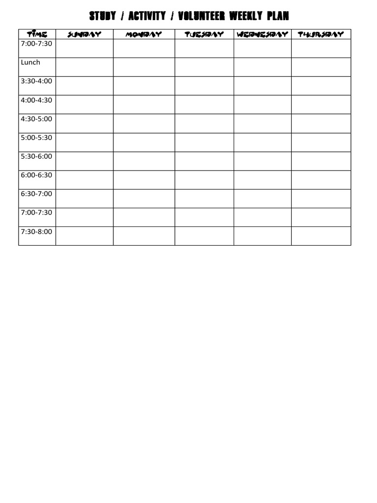 Study Plan | PDF
