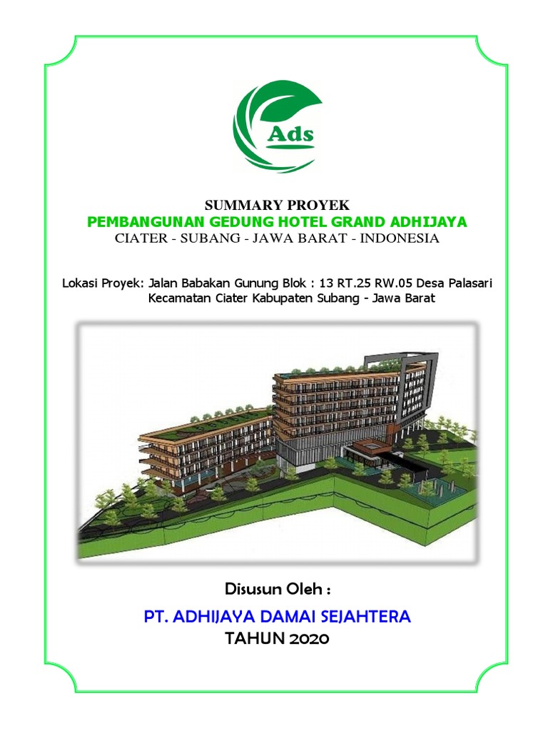 Pembangunan Hotel Grand Adhijaya Subang | PDF