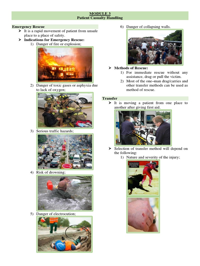PPT Module 3 - Patient Casualty Handling | PDF | First Aid | Clinical ...
