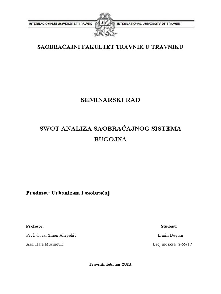 Swot Analiza Bugojno Uis | PDF