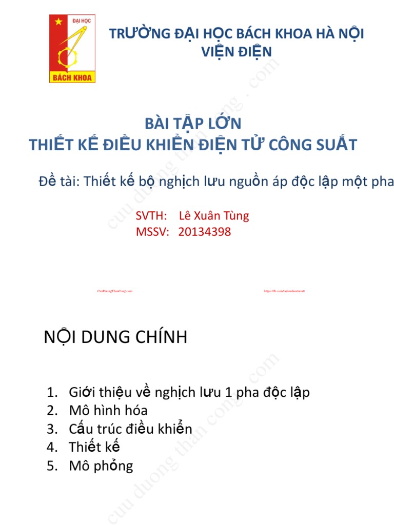 Thiet Ke He Thong Dieu Khien Dien Tu Cong Suat Vu Trong Minh, Vu Hoang Phuong Nghich Luu Nguon ...