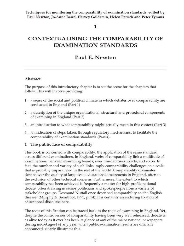 2007 Comparability Exam Standards C Chapter1 | PDF | Gce Advanced Level (United Kingdom ...