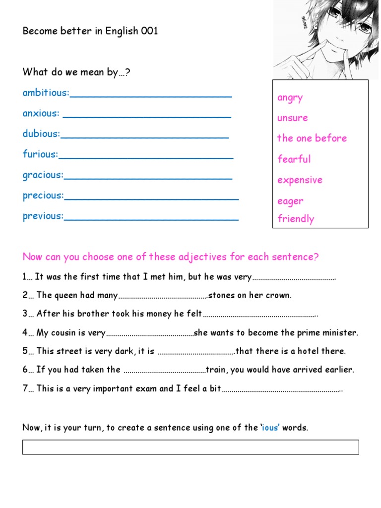 Vocabulary 001 Ious Words | PDF