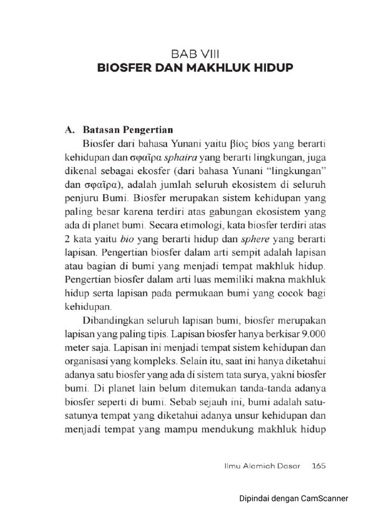 Bab Viii. Biosfer Dan Makhluk Hidup | PDF