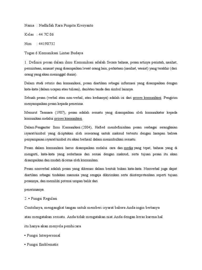 Nadhifah Rara Puspita Kresyanto 44190732 Tugas 6 Komunikasi Lintas