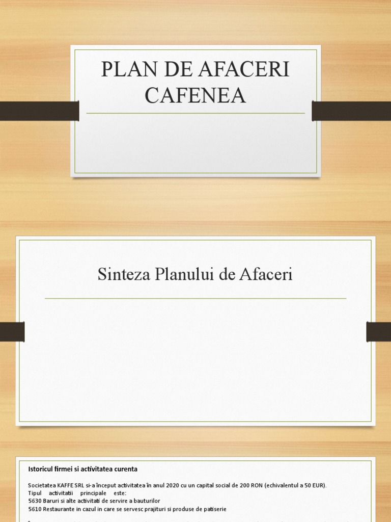 Plan de Afaceri Cafenea | PDF