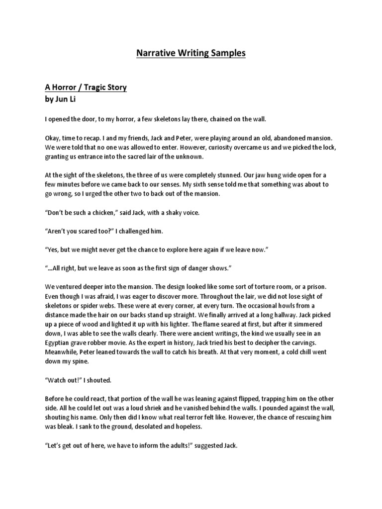 Narrative Samples | PDF