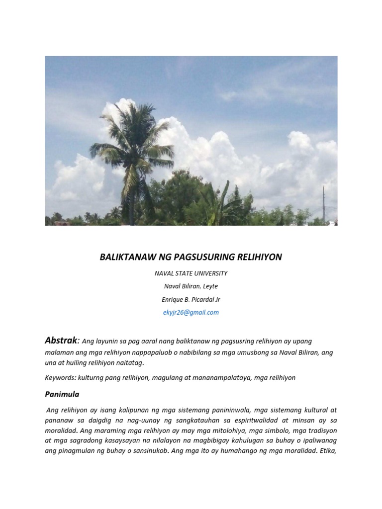 Baliktanaw NG Pagsusuring Relihiyon | PDF