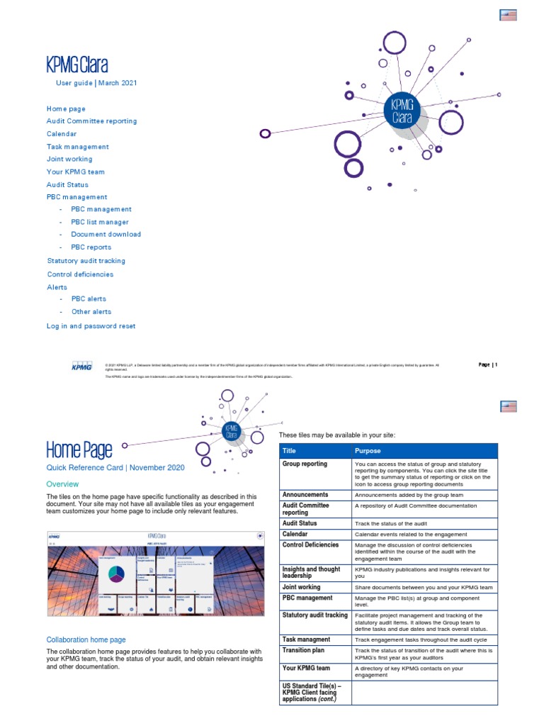 Us Client User Guide KPMG Clara | PDF | Financial Audit | Computer File