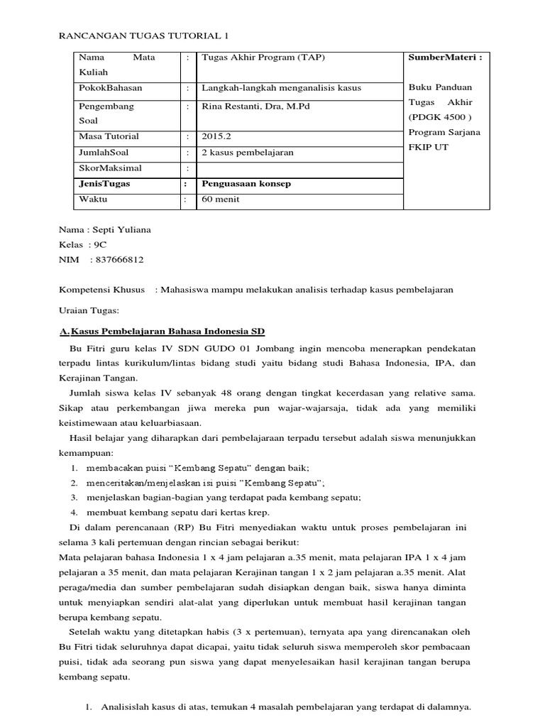 Pdgk4500-Septi Yuliana - 837666812-9C | PDF | Karier & Perkembangan