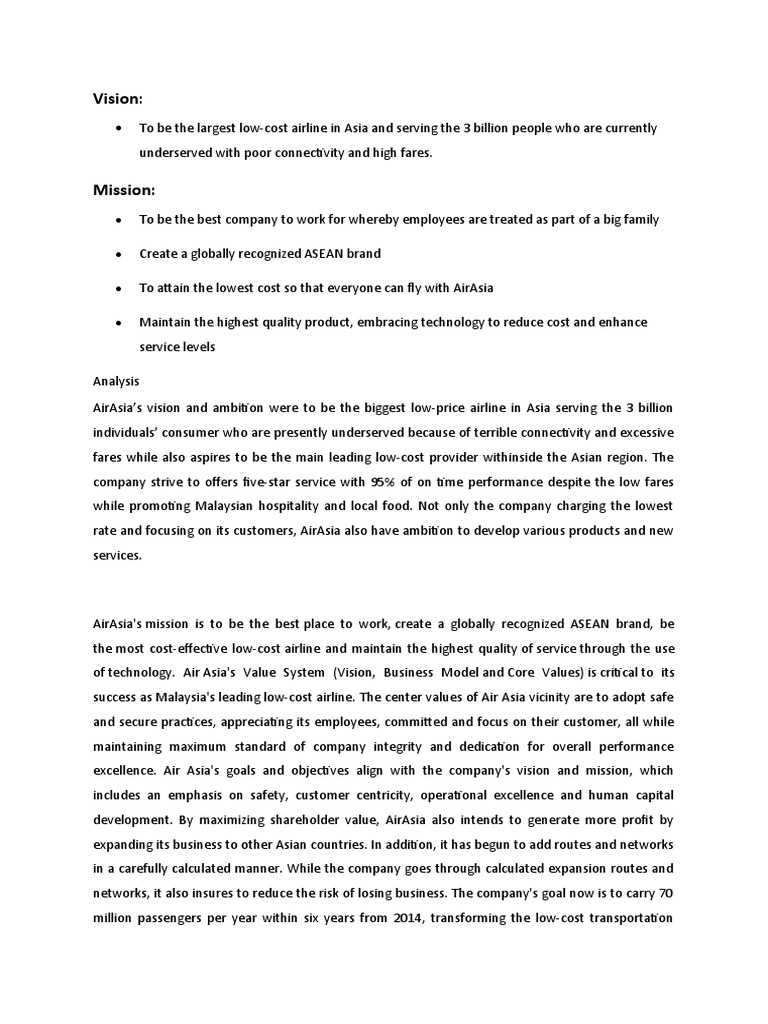 Strategic Management - Vision, Mission (Final Draft) | PDF