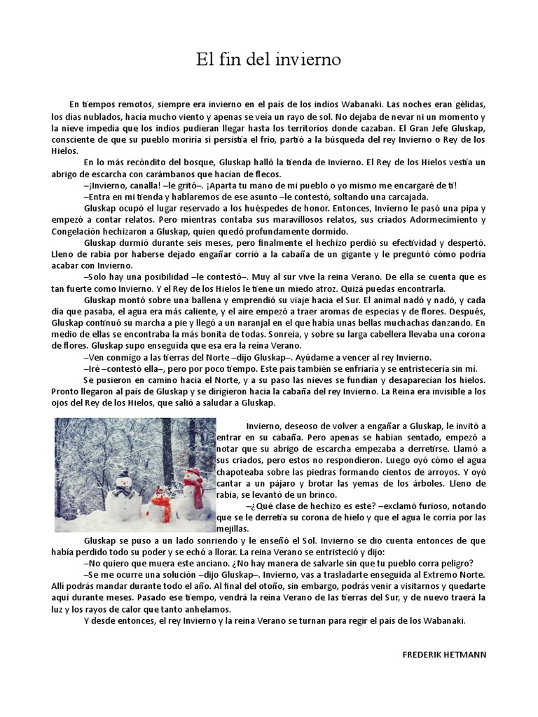 El Invierno Texto | PDF | Nieve