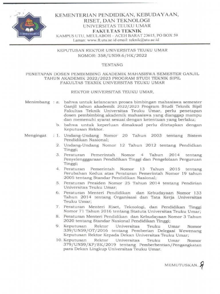 SK 358 SK Pa T. Sipil | PDF