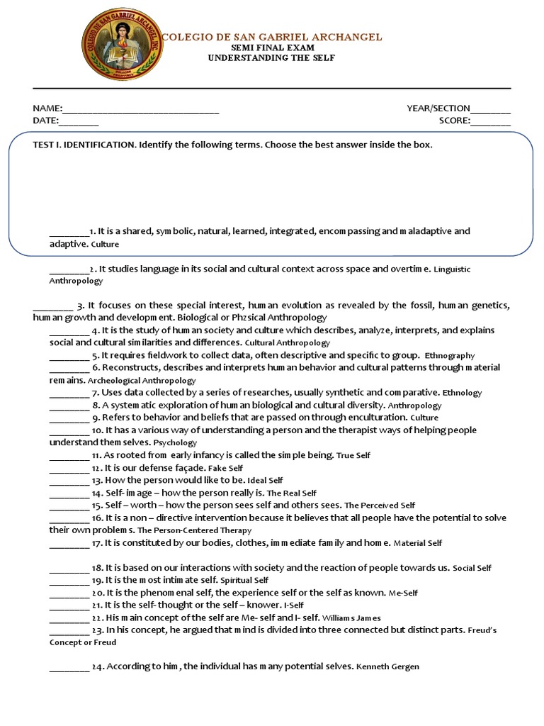 Understanding the Self Exam | PDF | Science & Mathematics
