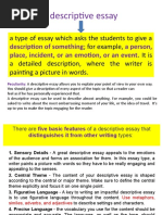 Examples of A 3 Paragraph Descriptive Essay | PDF | Essays | Experience