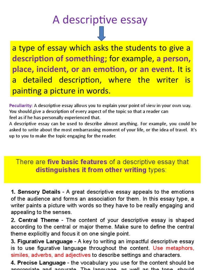 Descriptive Essay Pdf