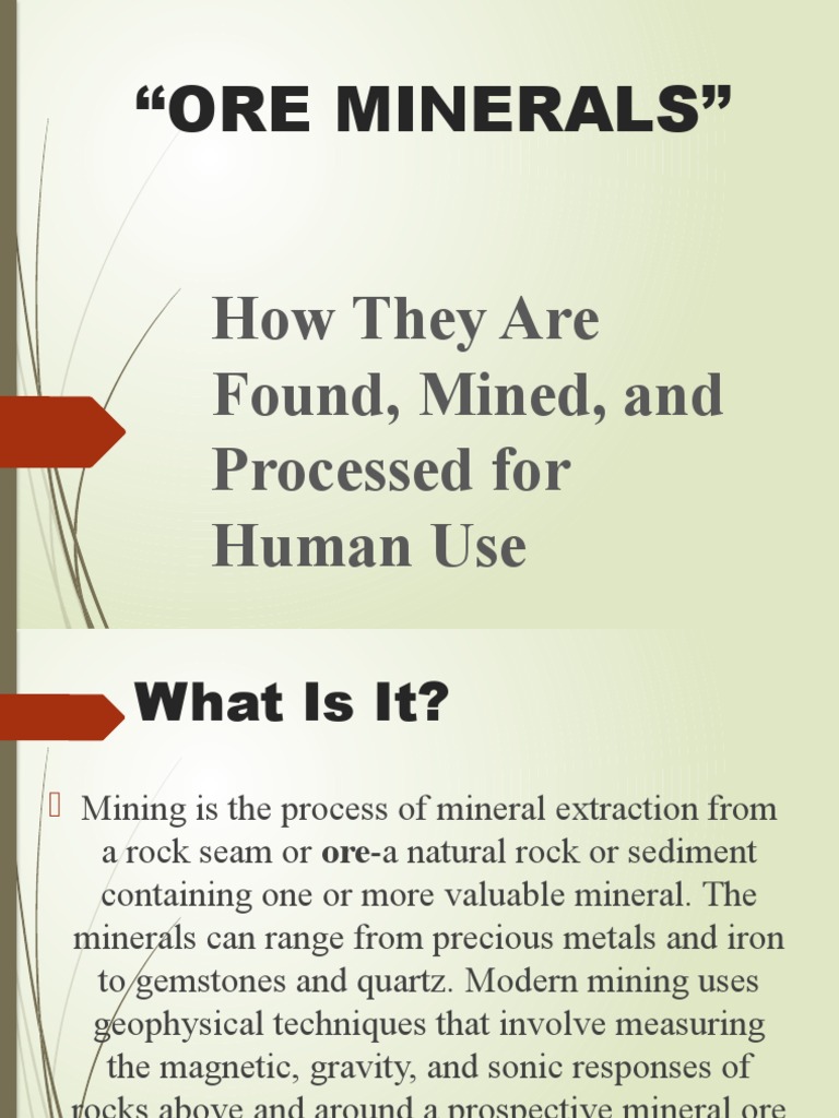 Ore Minerals 2 | PDF | Mining | Surface Mining