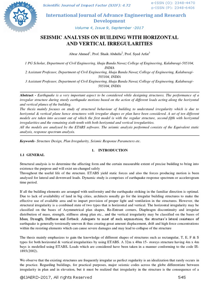 2-SEISMIC ANALYSIS On BUILDING WITH HORIZONTAL AND VERTICAL ...
