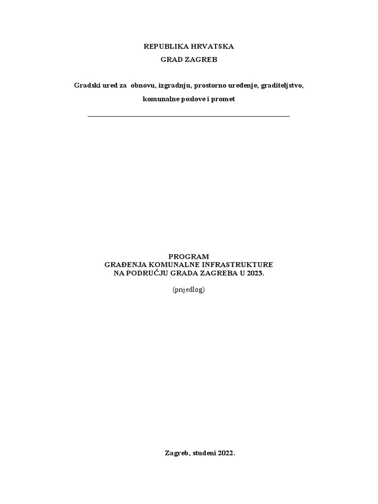 02 Prijedlog Programa Gradnje | PDF