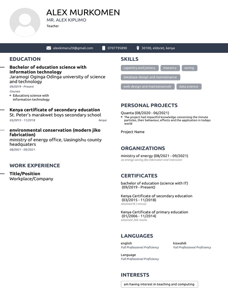 ALEX's Resume | PDF | Kenya