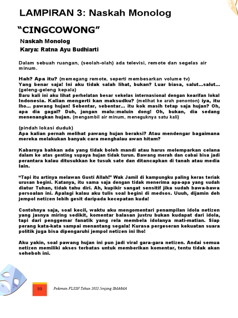 Monolog: Tradisi dan Netizen | PDF | Seni | Agama & Spiritualitas