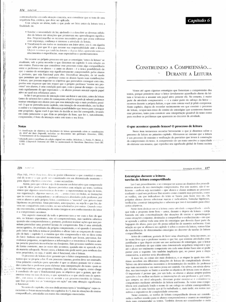 Isabel Solé -- Estratégias de Leitura -- Caps 6 e 7 | PDF
