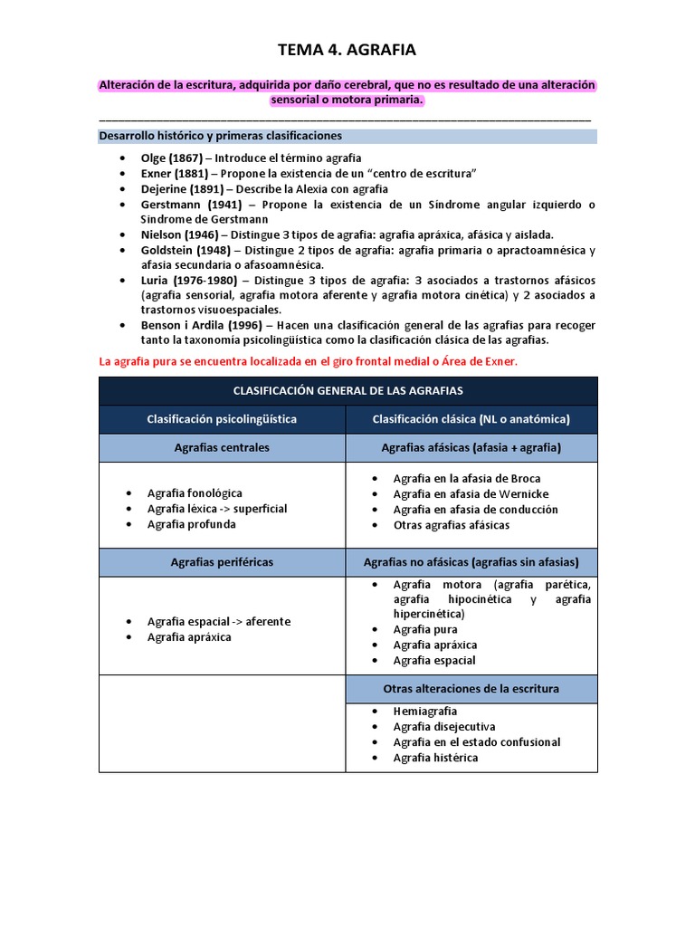 Clasificación y evaluación de la agrafia | PDF | Palabra | Afasia