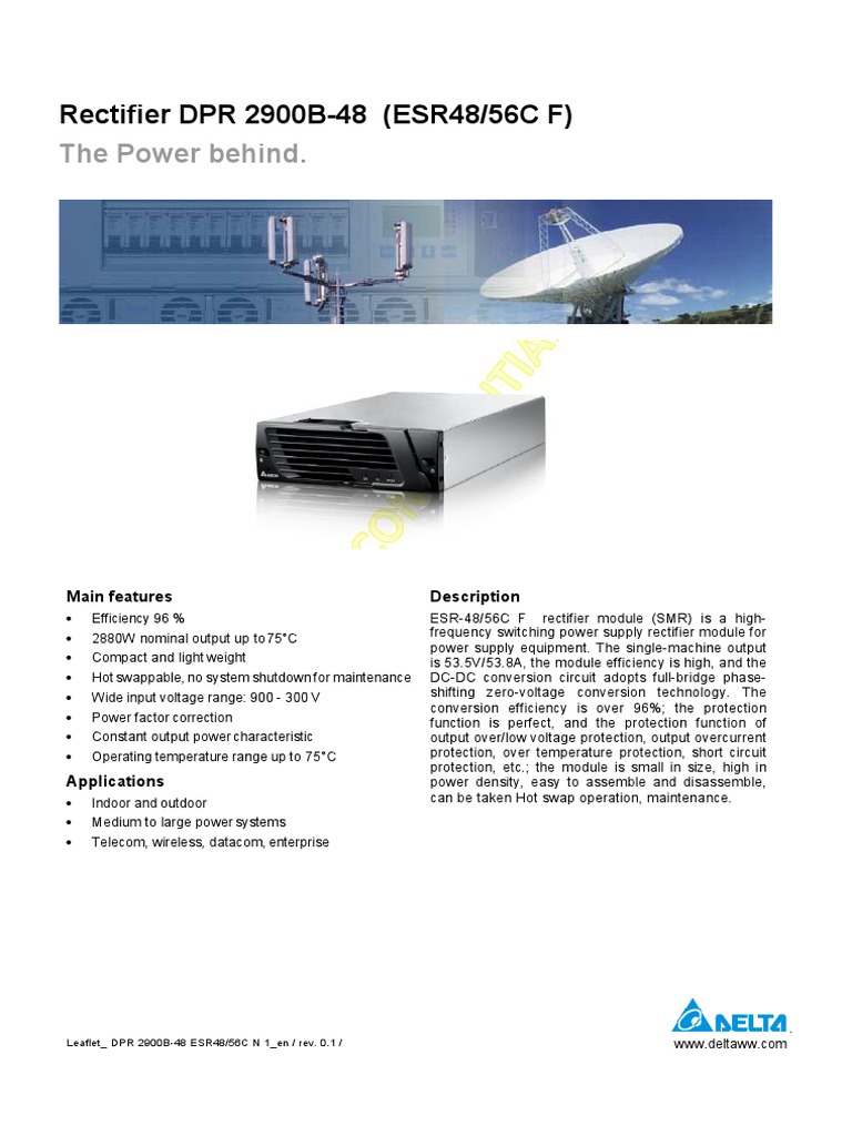The Power Behind.: Rectifier DPR 2900B-48 (ESR48/56C F) | PDF ...