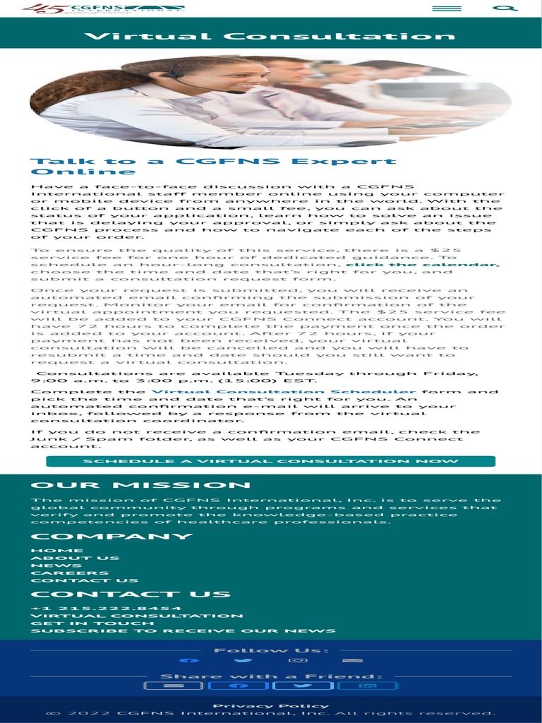 Virtual Consultation - CGFNS International, Inc | PDF | Career & Growth