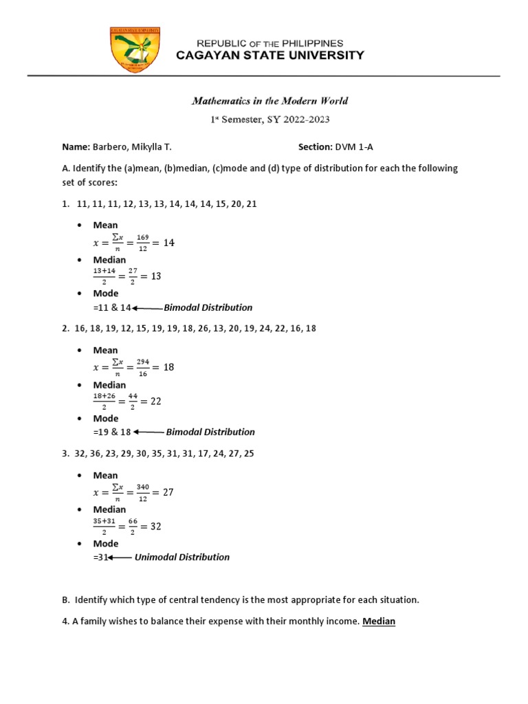 Assignment MMW 4.2 | PDF | Mode (Statistics) | Sampling (Statistics)