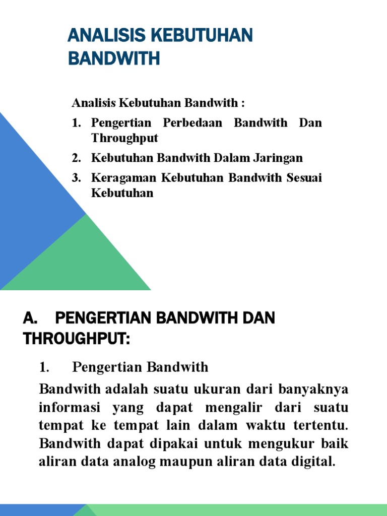Analisis Kebutuhan Bandwidth | PDF