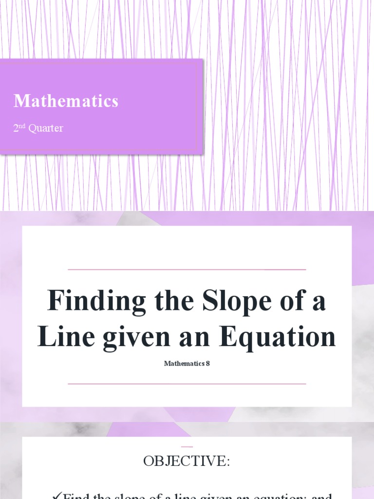 Finding The Slope of A Line Given An Equation | PDF | Mathematical ...